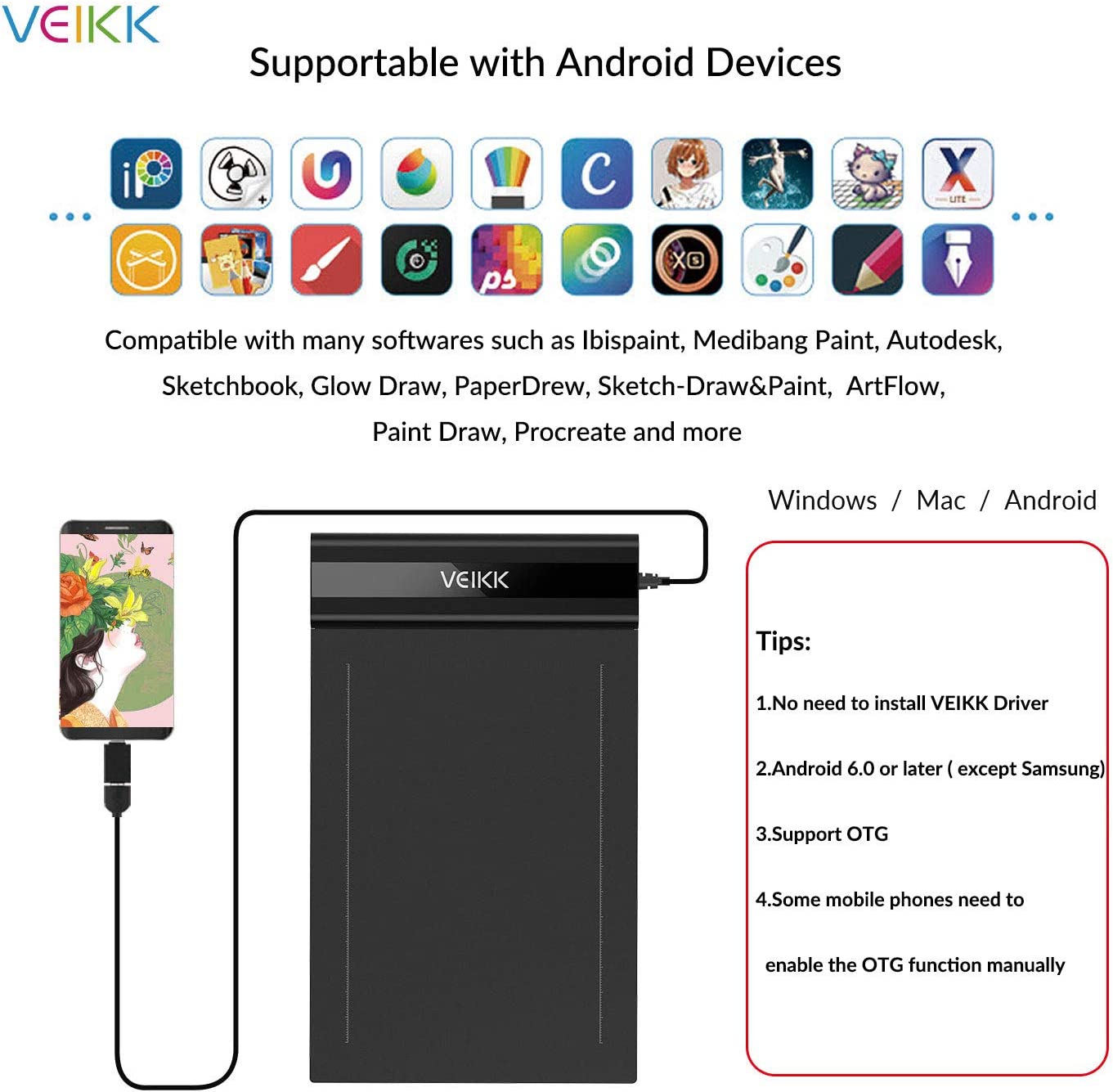 مشخصات تبلت طراحی ویک VEIKK Drawing Tablet مدل S640 -2022 - ارسال 15 الی 20 روز کاری‎