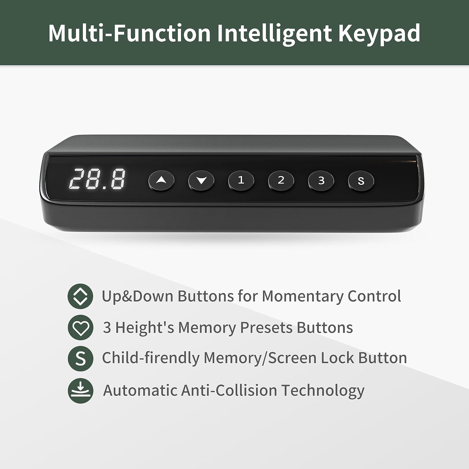 مشخصات میز ایستاده با قابل تنظیم ارتفاع و نور محیطی مدل FEZIBO 55 24 ...