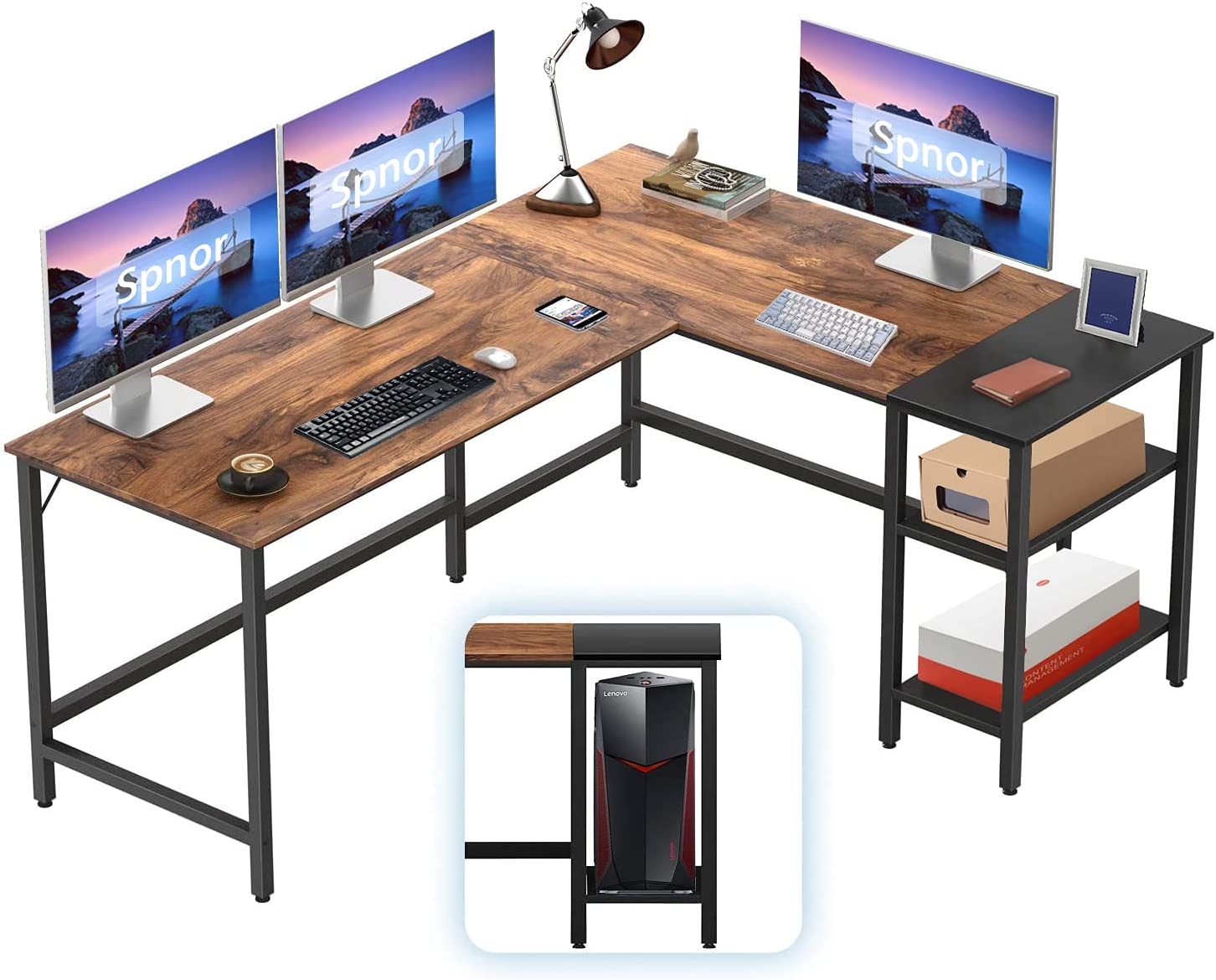 مشخصات میز کامپیوتر شکل L مدل L Shaped Computer Desk ارسال ۱۰ الی ۱۵