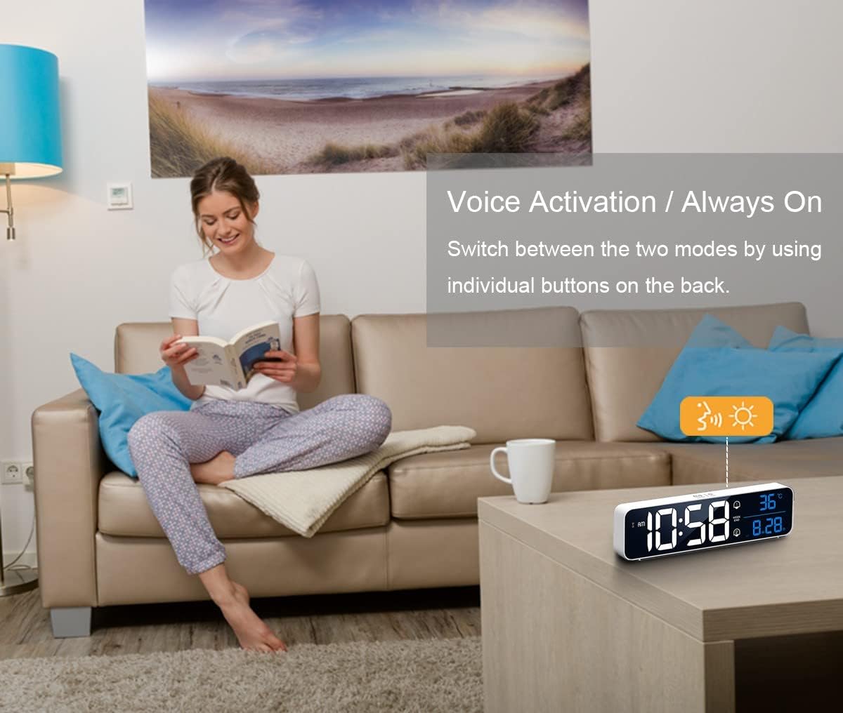 مشخصات ساعت دیجیتال رومیزی مدل Primsail Upgraded Digital - ارسال 15 الی ...